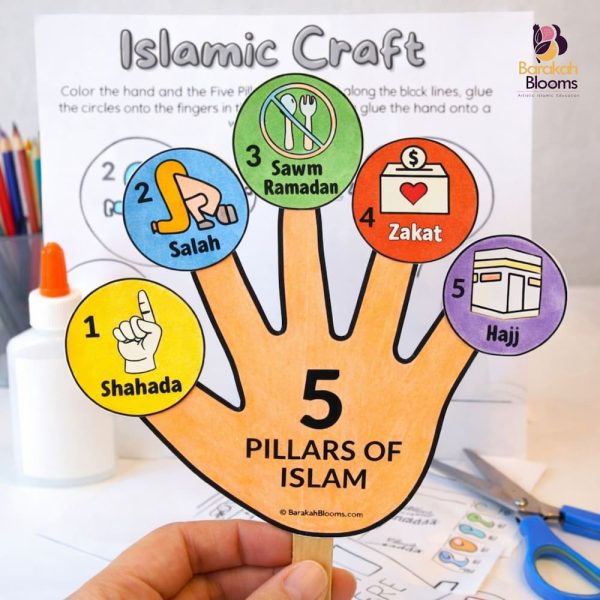 Five Pillars of Islam Craft for Muslim Kids - Barakah Blooms